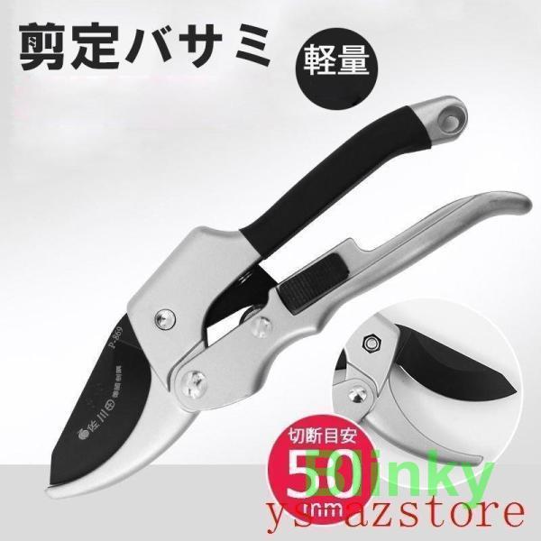 サイズ：全長20cm 幅5cm 約230g刃部：長さ7cm ・大きく開いてすぐに戻るバネ・腰にもつけられるケース付・ロック機能付きで収納にも便利・ラチェット機能での方でも楽に作業できます。果樹の剪定、収穫、花の維持管理など、庭の花の剪定、鉢...