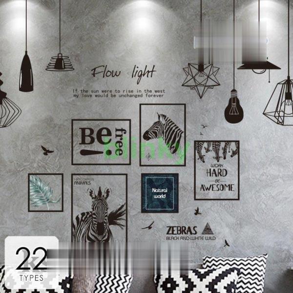 インテリア 雑貨 ウォールステッカー ルームデコ 壁紙デコ フォトフレーム風 カフェ風 アニマル 動物 アート パリ ブラック ブルー ダイニング ラグジュアリー 温もり 上品 寝室 フェミニン ホテルライク インパクト 簡単 新居 模様替...