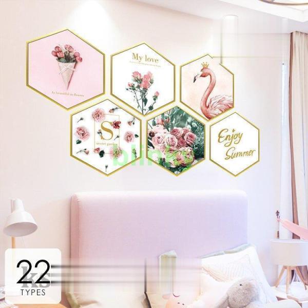 インテリア 雑貨 ウォールステッカー ルームデコ 壁紙デコ フォトフレーム風 フラミンゴ 花 アニマル ピンク ブルー グリーン 模様替え モノトーン 可愛い ホテルライク ナチュラルテイスト カラーコーディネート スタイリッシュ インパク...