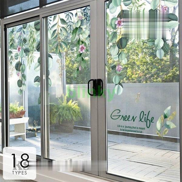 インテリア 雑貨 ウォールステッカー ルームデコ 壁紙デコ 壁紙シール 模様替え 植物 花 フラワー アート ボタニカル グリーン ピンク パープル シンプル カラーコーディネート 寝室 リラックス 大人空間 可愛い カフェ風 新居 ハイセ...