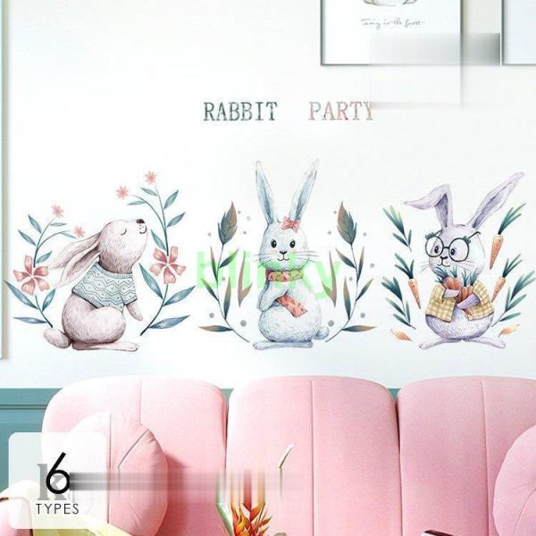 インテリア 雑貨 ウォールステッカー ルームデコ 壁紙デコ 壁紙シール アニマル イラスト アート 花 植物 グリーン ピンク ブルー 温もり カフェ風 カラーコーディネート おしゃれ シンプル 簡単 インパクト 可愛い スタイリッシュ モ...