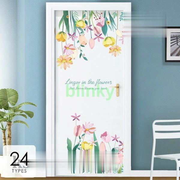 インテリア 雑貨 ウォールステッカー ルームデコ 壁紙デコ 壁紙シール ボタニカル 緑 植物 花 フラワー グリーン ピンク イエロー寝室 簡単 リラックス インパクト おしゃれ カフェ風 シンプル 華やか空間 ゴージャス ダイニング ホテ...