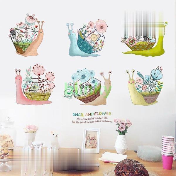 インテリア 雑貨 ウォールステッカー ルームデコ 壁紙デコ 壁紙シール 花 植物 かたつむり ナチュラル イラスト風 ピンク ブルー グリーン ブラウン寝室 リラックス くつろぎ空間 可愛い カフェ風 簡単 ハイセンス モノトーン おしゃれ...
