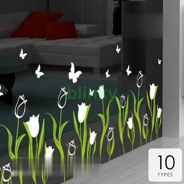 インテリア 雑貨 ウォールステッカー ルームデコ 壁紙デコ ボタニカル 花 フラワー 癒される グリーン ホワイト イエロー ピンク シンプル カラーコーディネート 模様替え エレガント リラックス くつろぎ空間 モダン 華やか空間 高級感...