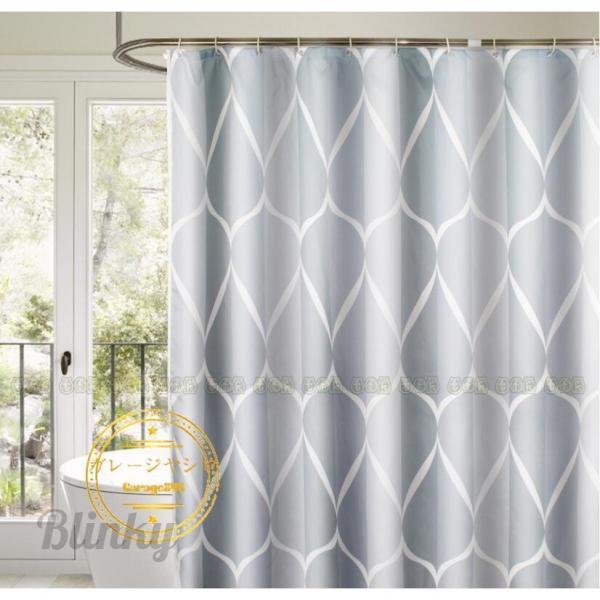 商品コード：1-1535【素材】：ポリエステル 【防水速乾・防カビ】ポリエステル素材の滑らかな特性のため、入浴時にシャワーカーテンが体に貼り付けを効果的に防ぐことができます。撥水加工を採用して、お風呂に入ったでも浴室を乾燥に保ちます。カビも...