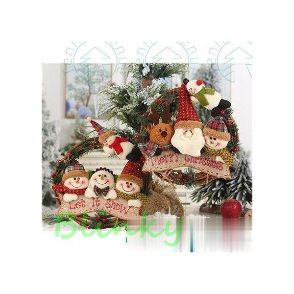 カラー:サンタクロース  雪だるまサイズ:直径29cm    華やかなリースは眺めるだけでクリスマス気分を演出してくれます。クリスマスリースには、魔よけと、豊作をお願うという意味があると言われています。ご自宅の玄関用、ドア、窓リースに、季節...