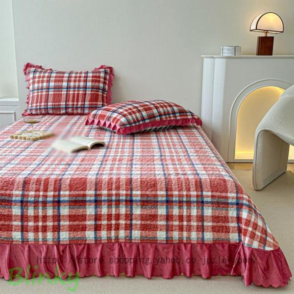 ＜商品情報＞【素材】マイクロファイバー【サイズ】◆ベッドカバー単品：220*240cm*1、255*260cm*1◆ベッドカバーセット：230*240Set、255*260Set（ベッドカバー+枕カバー）■フリルの美しさに、このベッドカバー...