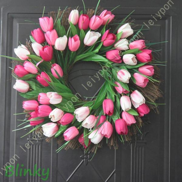 直径（外径）：約35cm/40cm/50cm/60cm  クリスマスリース本体*1 大切な人と共にクリスマスをお楽しみください。◎【リアルに見える】春の花の花輪は、人工の牡丹、バラ、牡丹の葉、そして表と裏の両方を覆うアジサイの花から作られ、...