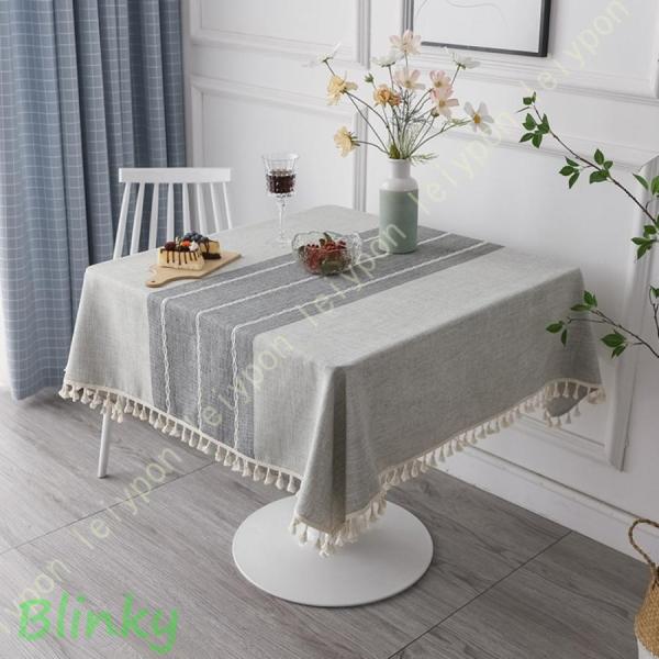 ◎仕様：素材：綿麻長方形テーブルに適したサイズ:60*60cm 85*85cm 110*110cm 130*130cm ◎垂れるサイズのお勧め：食卓：四辺の縁は25-30cm垂れ下がっている。文卓：四辺の縁は15-25cm垂れ下がっている。...