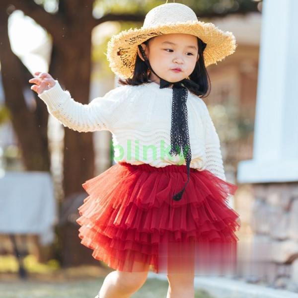 チュールスカート キッズ ボトムス 女の子 子供服 ティアードスカート 無地 可愛い キッズ スカート カジュアル ショート 入学式 卒業式 発表会