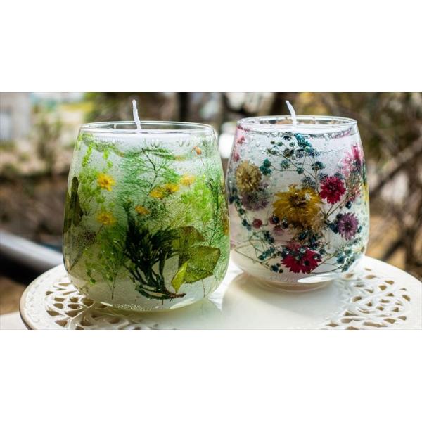 ドライフラワーをゼリーキャンドルで閉じ込めた、シーナリーキャンドル/Scenery candle！ゼリーキャンドルは透明なので、まるでハーバリウムのようにドライフラワーが綺麗に見えます。内側のキャンドルは、ソイワックスを使ってます。大豆10...
