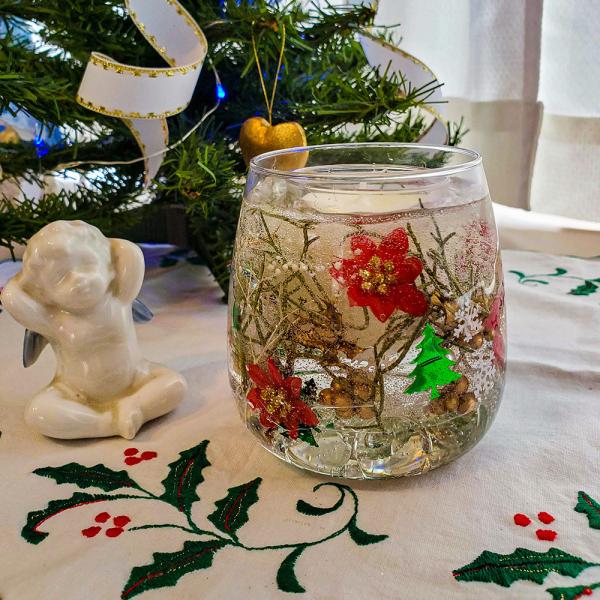 ドライフラワーをゼリーキャンドルで閉じ込めた、シーナリーキャンドル/Scenery candle！ゼリーキャンドルは透明なので、まるでハーバリウムのようにドライフラワーが綺麗に見えます。内側のキャンドルは、ソイワックスを使ってます。大豆10...