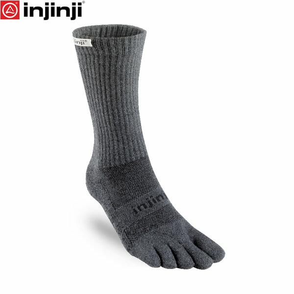 injinji インジンジ トレイルミッドウェイトクルー グラナイト（GR） 5本指ソックス 靴下 アウトドア トレイルランニング 213170 INJ213170GRサイズ※目安となります S M L