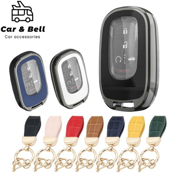 スマートキーケース ホンダ HONDA 新型ステップワゴン シビック ヴェゼル ZR-V STEP WGN メタル キーカバー カーアンドベル KAN001802ケースカラー(CKY0045) A．ブラック B．ホワイト C．ネイビーキーホ...
