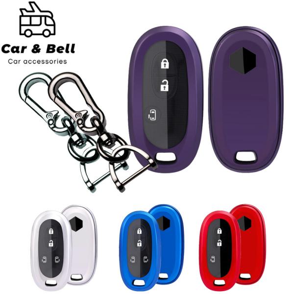 スマートキーケース スズキ SUZUKI 新型エブリイワゴン ワゴンR MRワゴン ハスラー パレット ソリオ スイフト メタリック キーカバー カーアンドベル KAN002211ケースカラー(CKY0014) A．レイクブルー B．クロー...