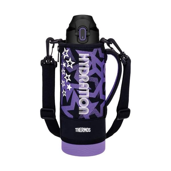 ・1L FJS-1000F BKPL・ブラックパープル・一気に素早く水分補給ゴクゴク飲める飲み口採用。ポーチにすべりにくいグリップサポート付き。・本体サイズ(約):幅8×奥行き8.5×高さ27.5cm、本体重量(約):500g、容量:1L・...