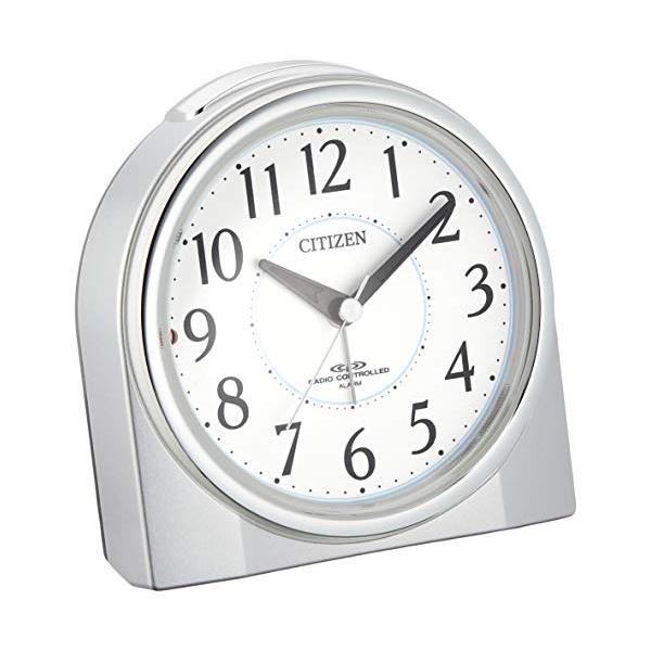 ・アナログ・シルバー 4RL432-019・サイズ:125x121x73mm、本体重量:280g・使用電源:アルカリ単3形x3本(別売)・秒針：ステップ秒針・ムーブメント：電波時計・アラーム：電子音(スヌーズ機能付き)