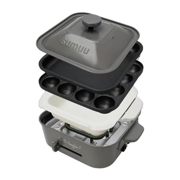 ■マルチに使える3Way付属した三つのプレートで、たこ焼き、焼肉、しゃぶしゃぶ、お好み焼き、野菜炒めからクレープ、パンケーキなどスイーツまで様々な料理ができ一人や皆で一緒に料理を楽しむことができます。（煮る、焼く、炊く、蒸す）■普段使用に問...