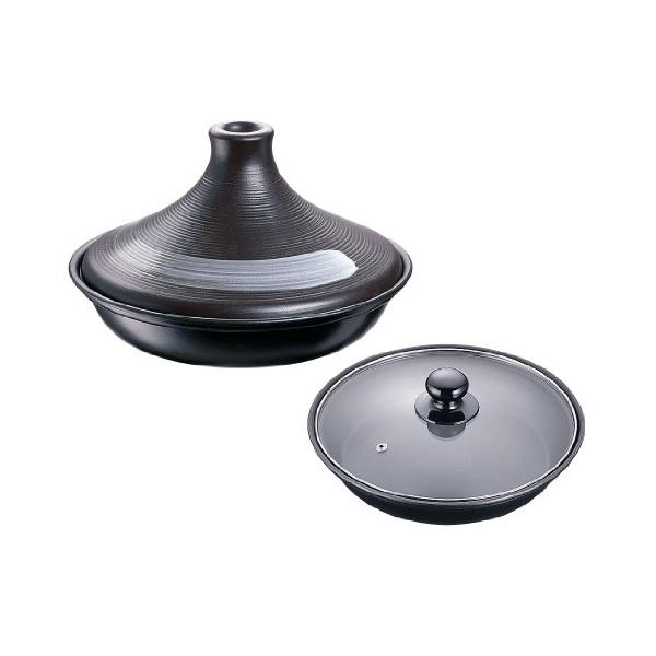 【商品概要】メーカー型番:ATZ0301サイズ:外径192X内径160×高さ110×深さ24mm重量:タジン蓋セット/770、ガラス蓋セット/710g素材・材質:鍋/アルミニウム合金、内側/フッ素樹脂加工、外側/焼付け塗装、蓋/陶器、強化ガ...