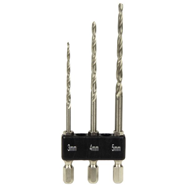 【商品概要】サイズ:3.0・4.0・5.0mm、軸径:6.35mm六角軸対応機種:電気ドリル・充電インパクトドライバー適応木ネジサイズ:(3.0):3.3~3.8・(4.0):4.5~5.1・(5.0):5.2~5.8mm入数:3本組ドリル...