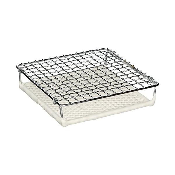 【商品概要】サイズ:15x15x4cm本体重量:270ｇ素材・材質:セラミック、鉄（クロムメッキ）生産国:日本【商品説明】説明遠赤外線効果でまろやかに焼ける、セラミック焼き網日本製【商品詳細】ブランド：丸十金網(Marujyu-kanaam...