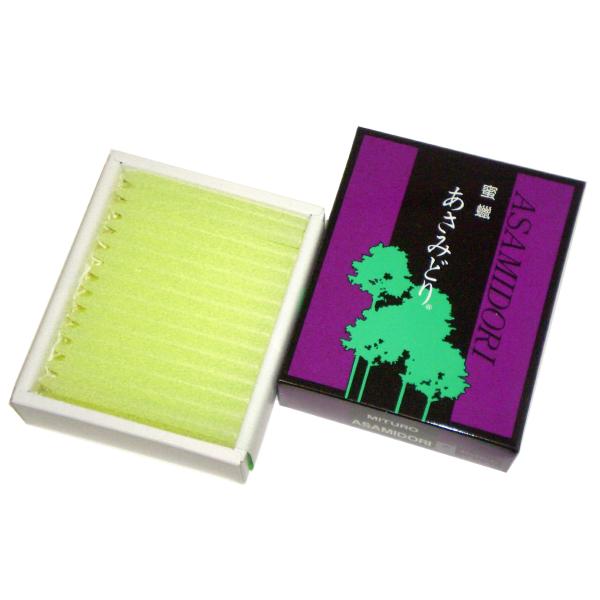 【商品概要】<b>原産国 :</b> 日本<b>原材料 :</b> 精製未晒蜜蝋、精製パラフィン、植物性ステアリン酸、綿糸、スクリーンインキ類【商品説明】【商品詳細】ブランド：蜜蝋 あさみどり...