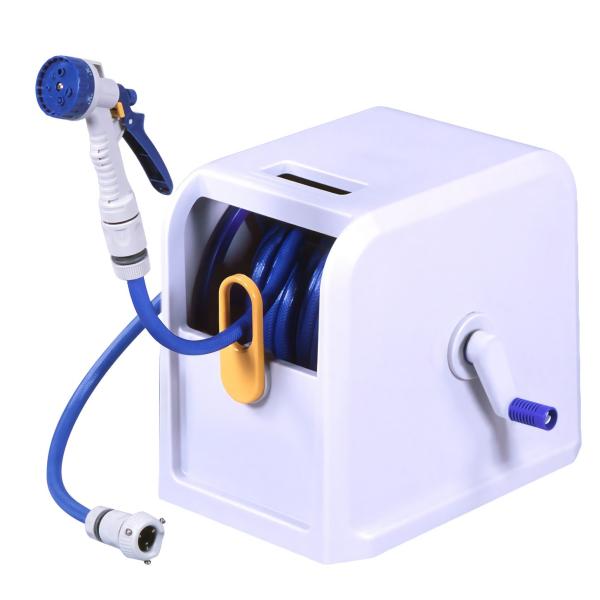 【商品概要】??【スイングガイド機能付き】ホースを巻き取る際、綺麗に均等に巻き取るためには土などが付着したホースを手で押さえながら巻き取る必要がありますよね??こちらの商品は、スイングガイドにより、ホースに触れなくても自然に左右に巻き取られ...