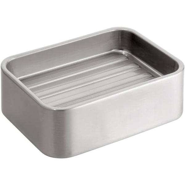 【商品概要】サイズ:11.43 cm x 8.26 cm x 3.81 cm石鹸が乾きやすい水切り付き石鹸置きカウンター上に水や石鹸カスが流れるのを防ぐ便利なデザイン浴室や台所での収納に便利ステンレススチール製。マットフィニッシュのコーティ...