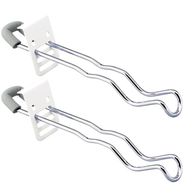 【商品概要】素材・材質:本体:スチール(クロムメッキ)、滑り止め:発泡EVA樹脂、止め具:スチール仕様:【耐荷重】1個使用:3kg、2個使用:6kg、※竿・ハンガーは付いておりません。、※取り付け可能な鴨居の幅は2~4.5cmです。製造国:...