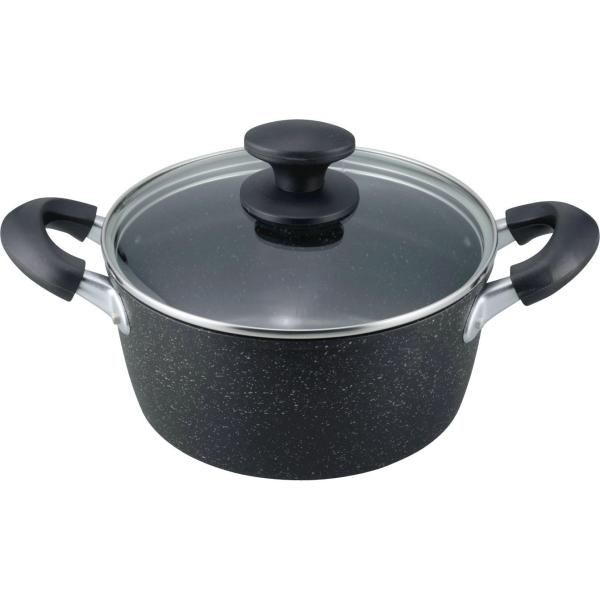 【商品概要】サイズ約:324×213×173mm重量約:1110g本体:アルミニウム合金 底面:ステンレス鋼 内面:ふっ素樹脂加工(マーブル) 外面:焼付塗装(マーブル) 蓋:強化ガラス生産国:中国【商品説明】説明和平フレイズ 両手鍋 煮物...
