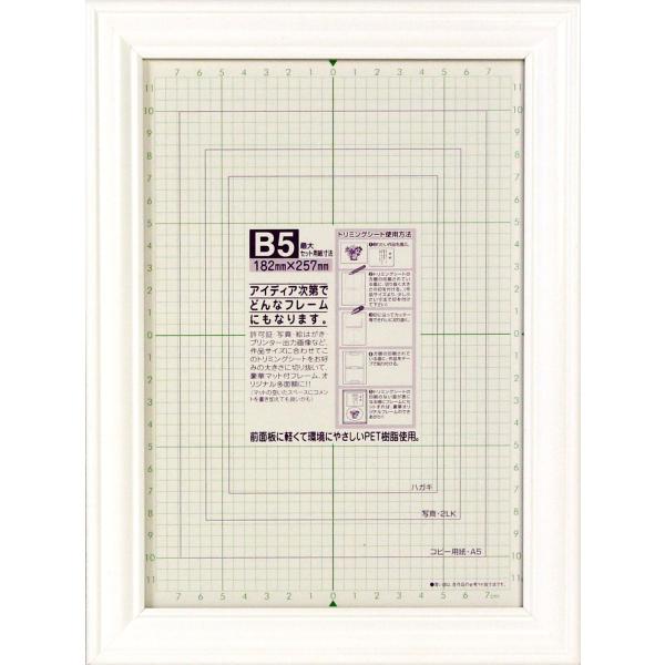 【商品概要】【収納サイズ】 182x257mm【本体重量】 約277g【仕様】 本体木製、前面PET、吊紐・吊金具、トリミングシート(ガイド付方眼シート)付きトリミングシートがついていますので、多面額としてもご利用いただける額縁です。【商品...