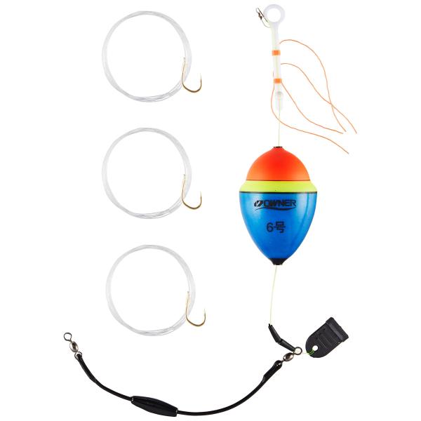 【商品概要】形態：仕掛号数：7号ハリス号数：8号オモリ：4号セット内容：ウキ止め糸/シモリ玉/中通しウキ/カラマンピン/ウキゴム/クッション付オモリ/鈎(1.3mハリス付)3本。魚種：メバル カサゴ ソイ セイゴ スズキ(シーバス)/ヒラメ...