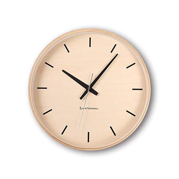 【商品概要】サイズ：約Φ304×50mm重　量：約800g材　質：シナベニヤ生産国：日本 カラー：ナチュラル仕　様：電波スイープムーブメント 付属品：説明書、保証書、単３電池、壁掛け用ネジ【商品説明】説明※電波時計について 午前１２：０２~...