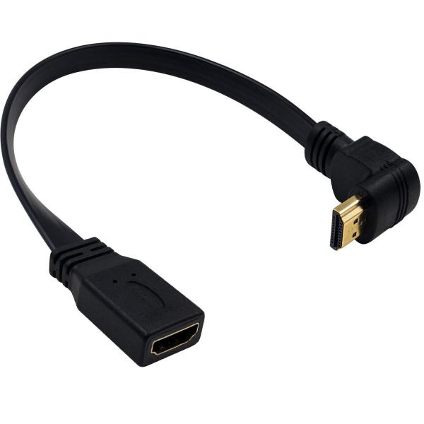 【商品概要】HDMI 延長ケーブルコネクタ形状: HDMIタイプAメス/オス 90度 上向きL型 HDMI上向きなので、手の届きにくいポートにも接続でき、ポートやケーブルへのダメージを防ぎます。HDTVやUltra HD(4K)、TV、モニ...