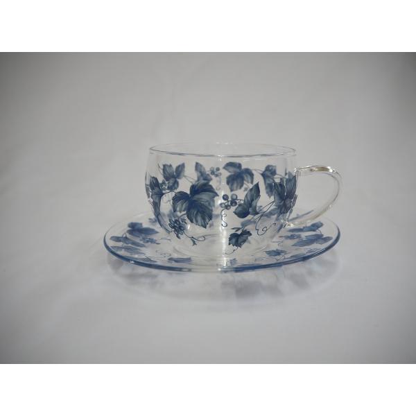 【商品概要】カップソーサー【商品説明】カップ　口径87mm　高さ64mm　容量290ml 皿　直径142mm　高さ18mm 手作り品につき、形状・寸法・色彩などに 多少の差があります。【商品詳細】商品種別：ホーム＆キッチン商品名：耐熱ガラス...