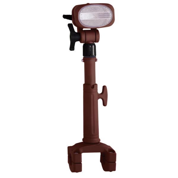 【商品概要】傘の取り外しは特殊ネジでワンタッチ。　 持ち手の細い傘でもよく締まる。両手でハンドルを持てるので安全走行でき、夜間走行も安全なように反射板で危険を防止します。 傘をセットしない時は前カゴの上に支柱を倒すと、前方がスッキリして走行...