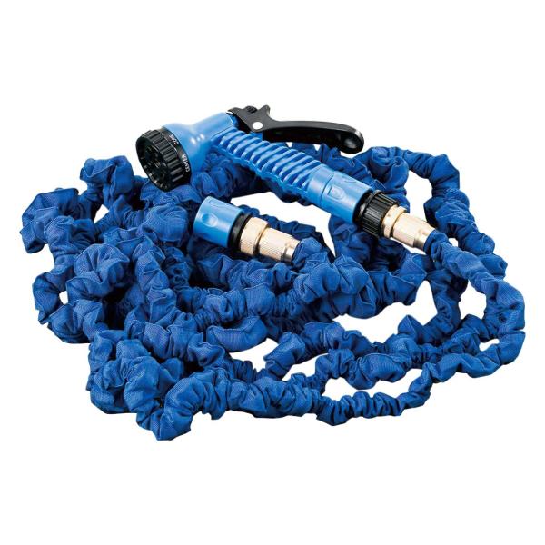 【商品概要】シャワーパターンは7種類!【伸縮の仕組み】内部のゴムホースは伸縮性に優れており、水圧によってホースが最長15m以上に伸びます。ホースから水を抜くと5mに縮みます。【従来品との違い】折れずに絡まりにくい! 水を通すとひとりでに伸縮...