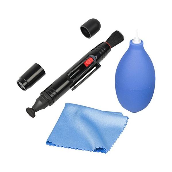 【商品概要】カメラやレンズ、フィルターなどをお手入れするために必要な道具をそろえたクリーニング3点セットブロアーはコンパクトで持ち出し可能なサイズレンズの隅々までメンテナンスできるレンズペン大まかなゴミを除去できるブラシがレンズペンに付属ス...