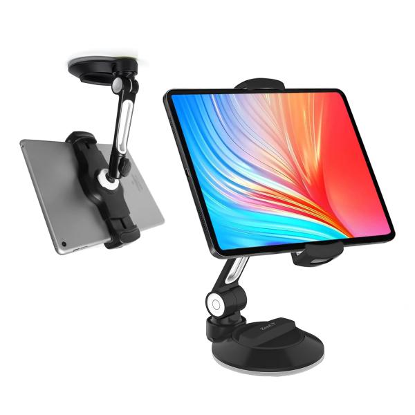 【商品概要】【粘着ゲル吸盤式】革新的な強力粘着ゲル吸盤式なタブレット/スマホスタンドアームです。安定性抜群です。【多機種対応】4.7〜12.9インチのスマホ/iPhone/ipad/タブレットなど多機種に対応できるタブレットPC/スマホスタ...