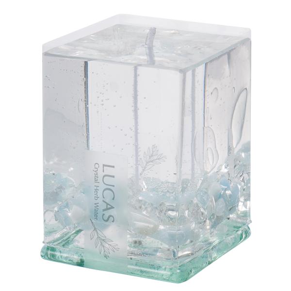 【商品概要】アクアマリン　石言葉：気分転換・変化ミント＆ホワイトセージの香り （人工香料不使用・優しい天然精油の香りで火を灯して香りが広がるキャンドルではございません）燃焼時間：約20〜22時間※フィルムはがしてから火を付けてお楽しみくださ...