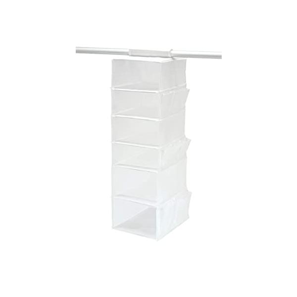 【商品概要】本体サイズ:約80×23×30cm(取付部分含まず)素材・材質:ポリプロピレン、芯板:紙原産国:ベトナム[収納のめやす]セーター・トレーナーなら:6~12枚【商品説明】説明●吊るして棚置き収納! クローゼットでおしゃれアイテムを...