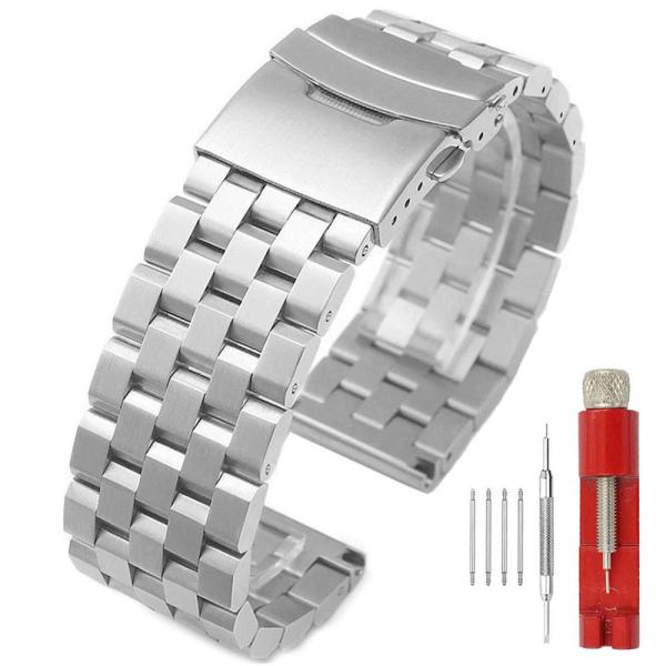 【商品概要】高品質のソリッド316Lステンレススチール製。 幅：18mm / 20mm / 22mm / 24mm; 長さ：195mm; 厚さ：3.8mm; 正味重量：80-110グラム調整可能なストラップの長さ：時計バンドのサイズを簡単に...