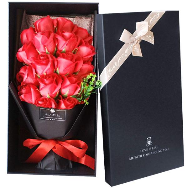 【商品概要】【観賞価値が高い】本物そっくりのせっけんで作られ、鮮やかな色と爽やかな香りが半永久的に続きますので、観賞用のお花でインテリアに最適です。【プレゼントに大人気】お花の大きさは生花と変わらない大きさなので、とっても華やかな上に枯れな...