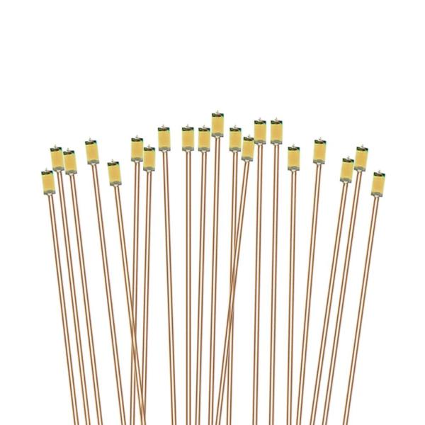 【商品概要】電圧：2.8V〜3.4V、交流電圧（AC）または直流電圧（DC）互換。電流（代表値typ／最大値max）：15mA / 20mA。サイズ：SMD Led 0603(1.60x0.80mm)，長さは約20cm（L）。最大限に小型化...