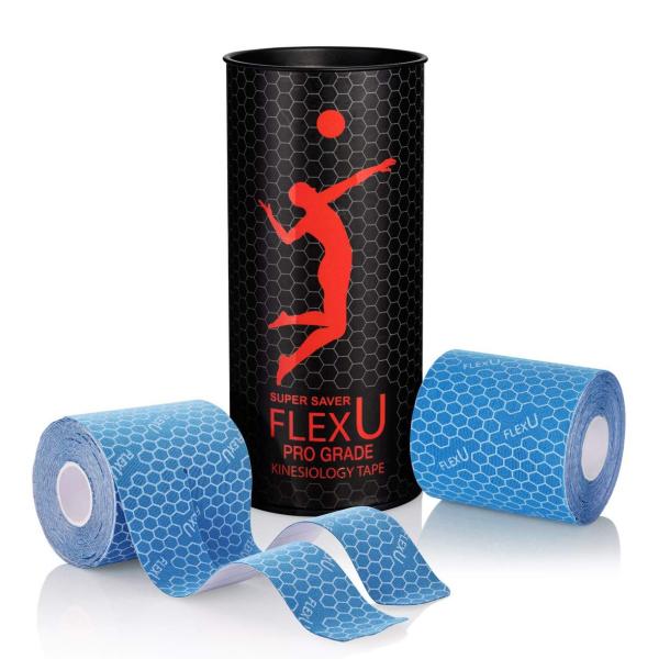 【商品概要】7.5cm プレカット Y字型　2巻 （7.5cm×25cm　20枚×2）色：ブルーFlexUキネシオロジーテープは、セラピスト、理学院、アスリート、エクササイズ愛好家に広く使用されています。 ラテックスフリーの100％低アレル...