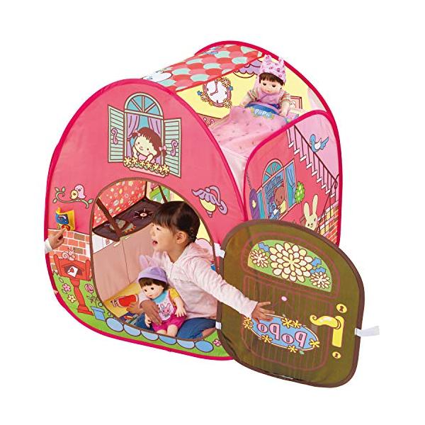 【商品概要】対象年齢:3歳以上コイン型リチウム電池CR2032×1個使用(別売)セット内容:本体、お片付けバッグ、ピンポーン♪&amp;おしゃべりスイッチ、プラスチック板商品サイズ:【広げたとき】幅約73×奥行約73×高さ約90cm(※小さ...