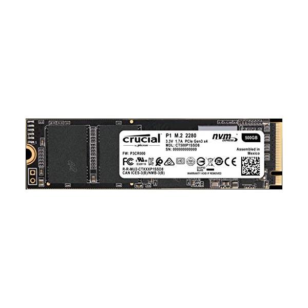【商品概要】Crucial P1シリーズ 500GBインターフェース: NVMe/PCIe Gen3 x4フォームファクタ: M.2 Type 2280速度:読込速度最大1,900 MB/s、書込速度最大950 MBデバイスタイプ: 内蔵型...