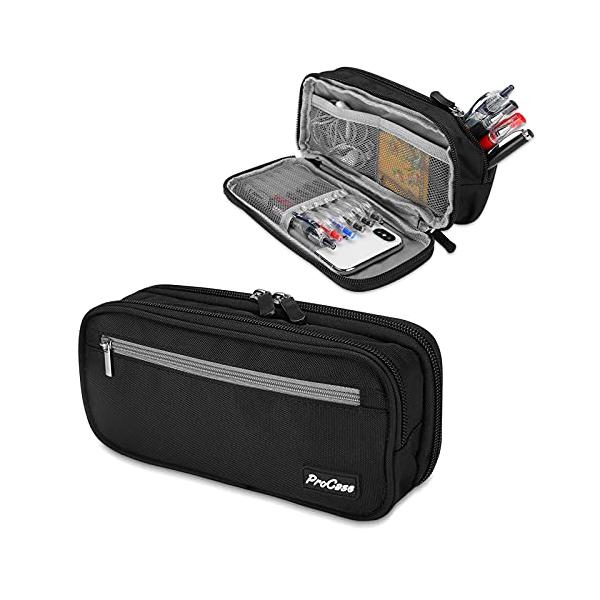 【商品概要】??サイズ: 20.3×9.4×5cm；大容量、ペン収容本数は40本程度で、文具や小物もたっぷり収容できます??仕分け収納：メッシュポケットと弾性ループ付き、カード、メモ、常に使うペンを分けて収納でき、小物が探しやすくなります。...