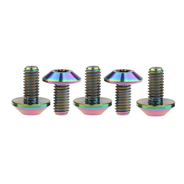 【商品概要】素材はチタン合金のTi-6Al-4V通称64チタンを使用しております。ヘッド直径：14mmヘッド高さ：3.5mm寸法：M6x12mm、M6x15mm（オプション）ピッチ：1.0mm;T25トルクスレンチを使用するパッケージ内容：...