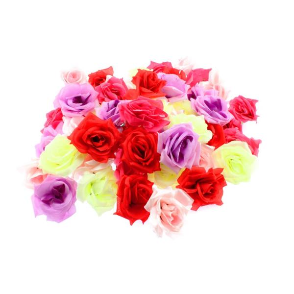 【商品概要】薔薇の造花、5色を10個づつセットにしました。（赤 白 濃ピンク 薄ピンク 薄紫）結婚式や披露宴のウエディングブーケ、ウェルカムボード、テーブルコーデ などにお勧めです。インスタ やSNS の写真撮りの背景など、様々なシーンでご...